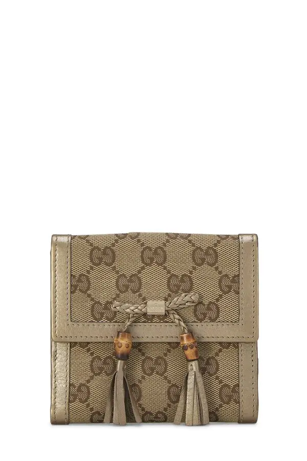 Gucci Original Gg Canvas Bamboo Bifold Wallet