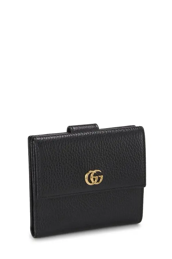 Gucci Grained Interlocking Gg French Flap Wallet
