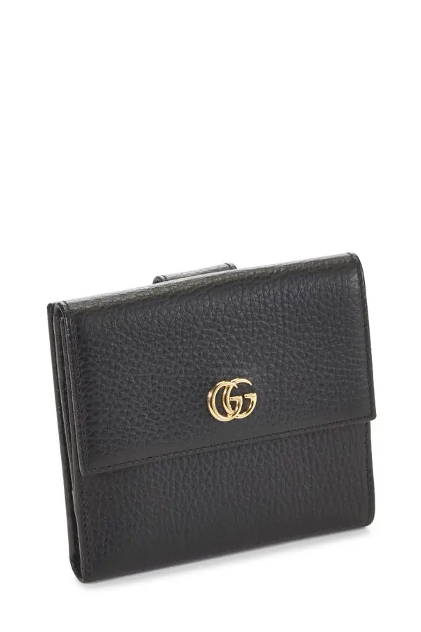 Gucci Grained Interlocking Gg French Flap Wallet