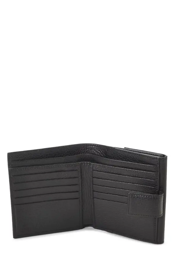Gucci Grained Interlocking Gg French Flap Wallet