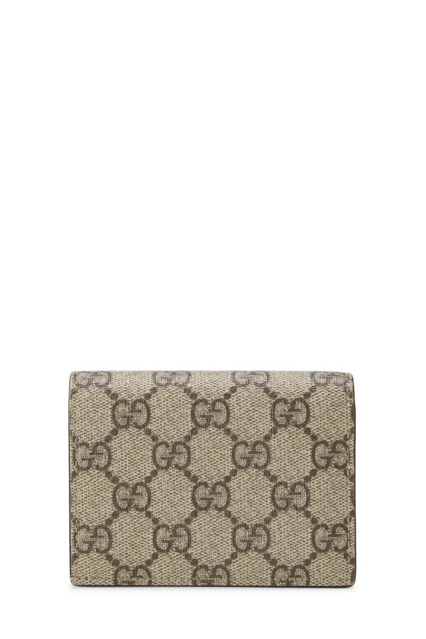 Gucci Cream Gg Supreme Canvas Marmont Card Case