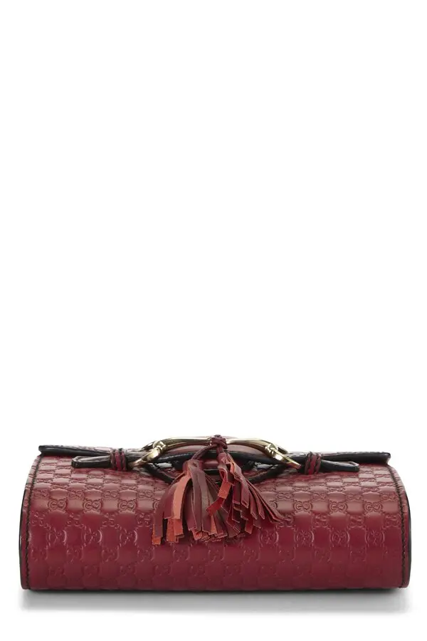 Gucci Burgundy Microssima Leather Emily Crossbody