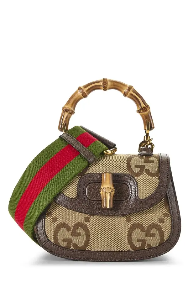 Gucci Jumbo Gg 1947 Bamboo Top Handle Bag - Brown