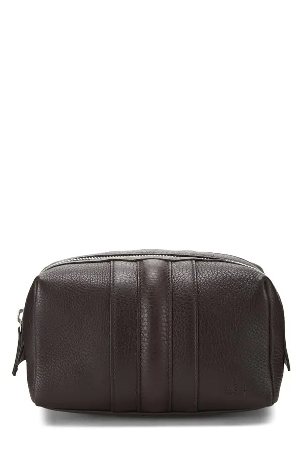 Gucci Leather Cosmetic Pouch - Brown