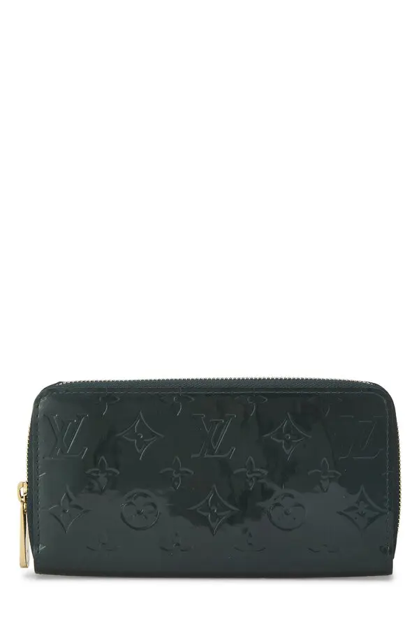 LOUIS VUITTON Vert Bronze Monogram Vernis Zippy Continental Wallet - Green