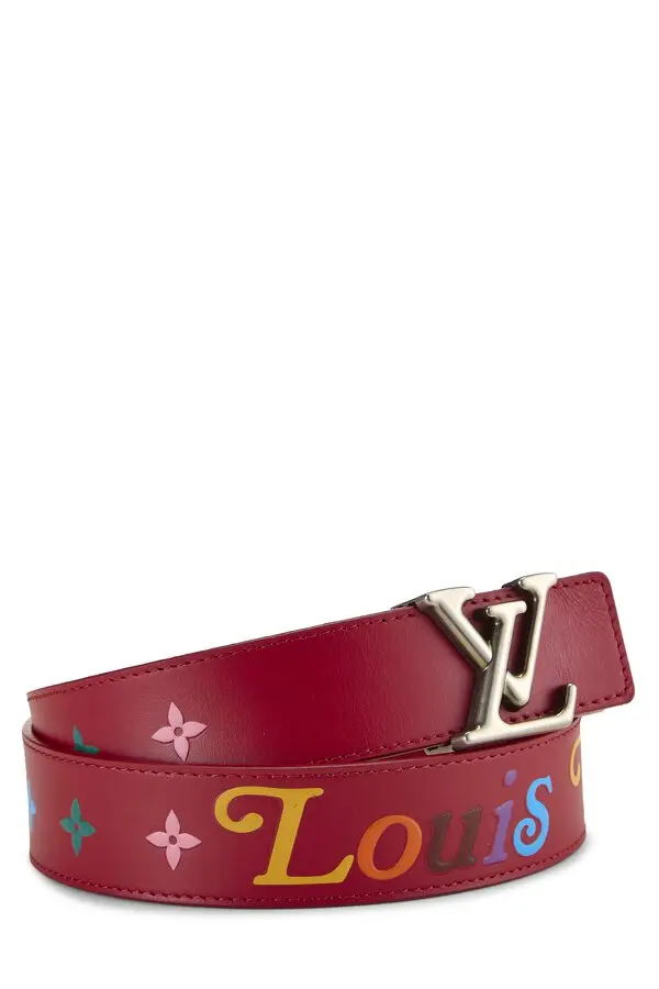 LOUIS VUITTON Calfskin New Wave Belt 85 - Red