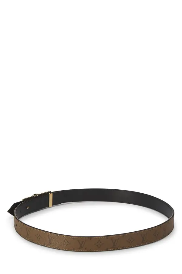 LOUIS VUITTON Monogram Reversed Dauphine Reversible Belt 80/32