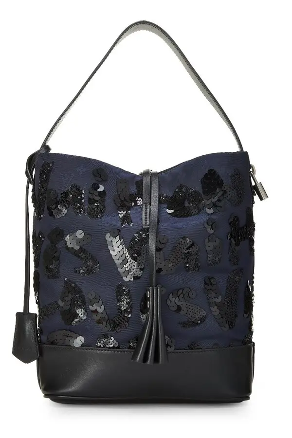 LOUIS VUITTON Satin Spotlight Bucket Bag - Navy