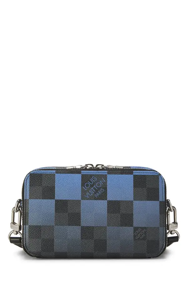 LOUIS VUITTON Damier Graphite Alpha Wearable Wallet - Blue