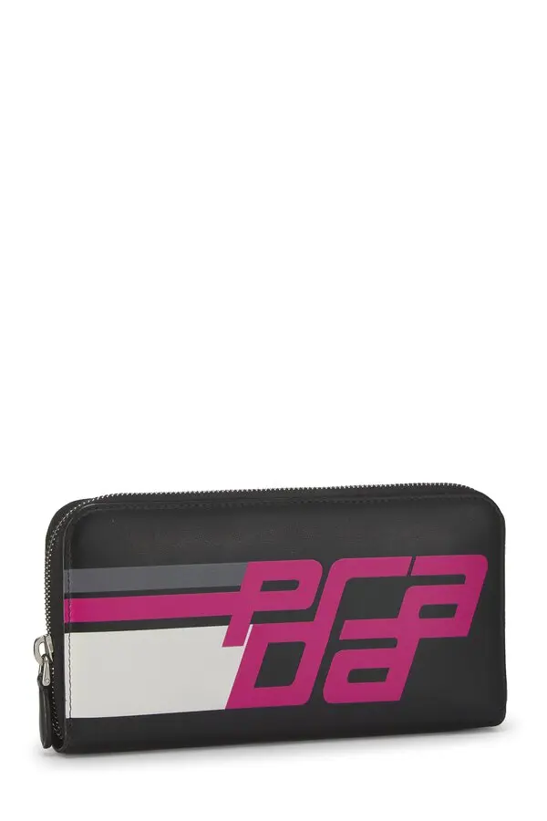 Prada Printed Calfskin Zip-around Wallet