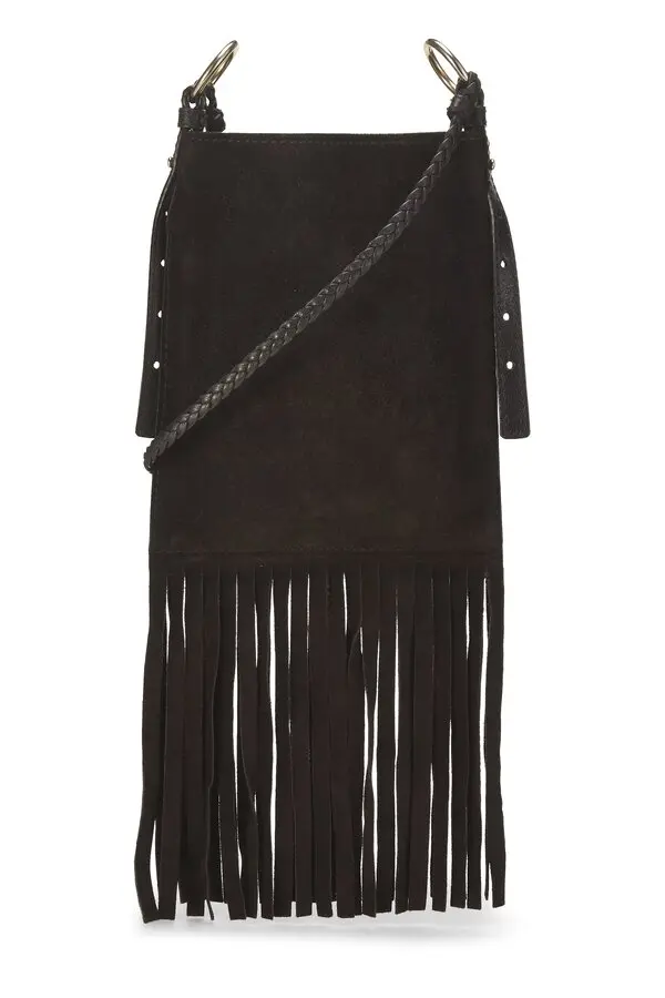 Saint Laurent Suede Studded Fringe Crossbody