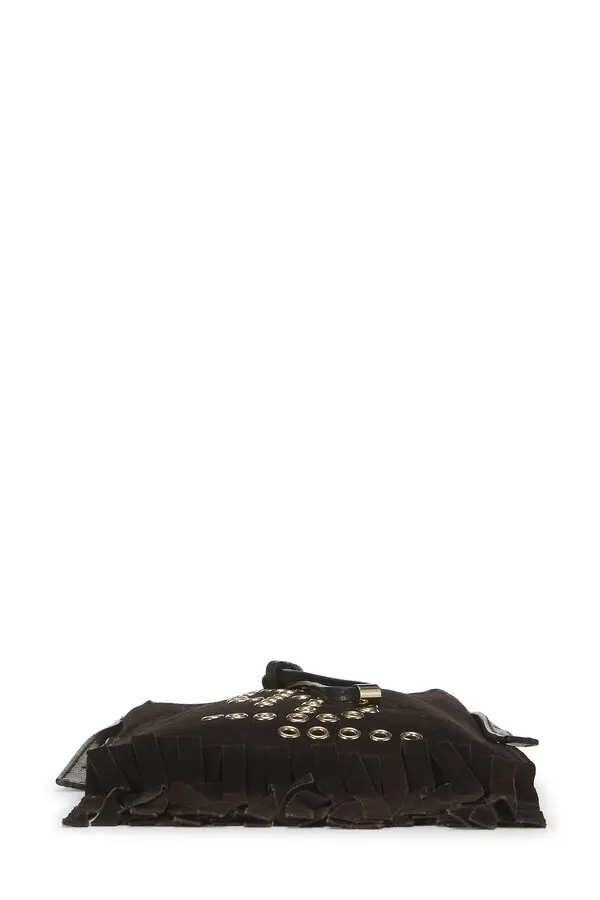 Saint Laurent Suede Studded Fringe Crossbody