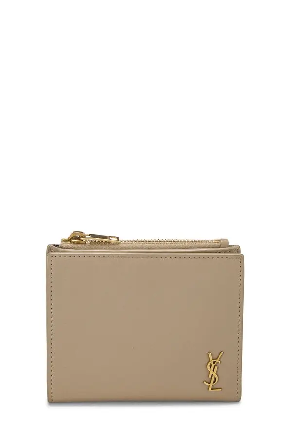 Saint Laurent Calfskin Bifold Wallet - Beige