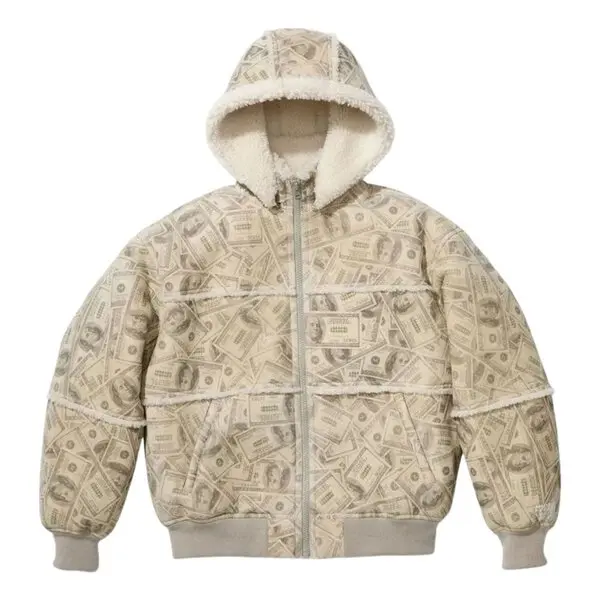 Supreme X Mm6 Maison Margiela Hooded Shearling Bomber Jacket - White