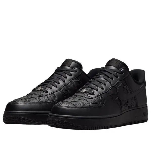Nike Force 1 Low "black Stars" Sneakers - Black/metallic Silver