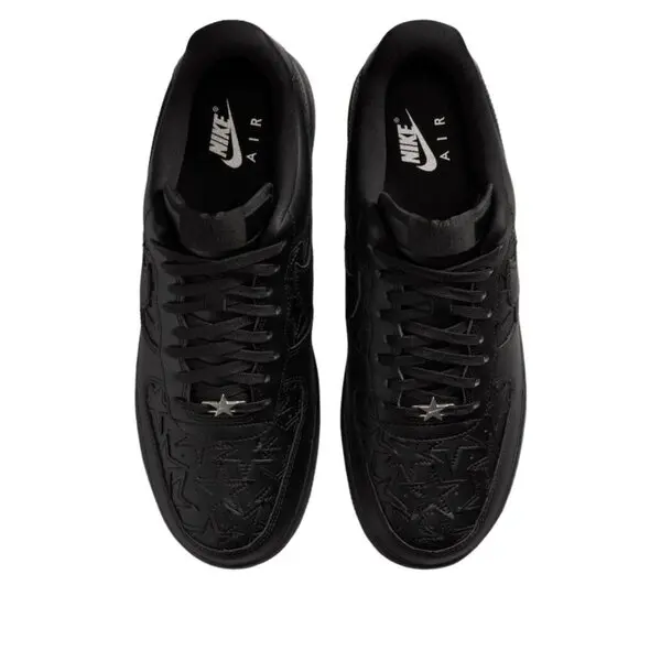 Nike Force 1 Low "black Stars" Sneakers - Black/metallic Silver