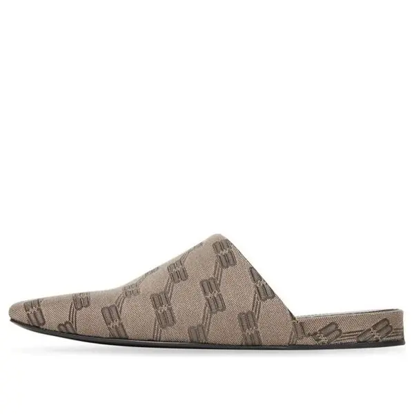 Balenciaga Bb Monogram Cosy Mules - Beige/brown