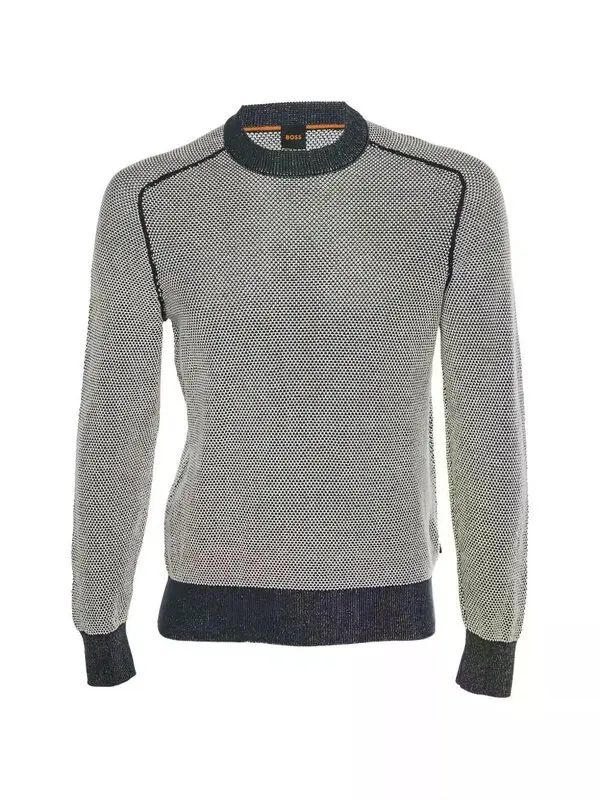 BOSS Two-tone Knit Crew Neck Sweater
