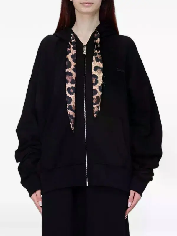 DISCLAIMER Leopard-print Drawstring Hoodie