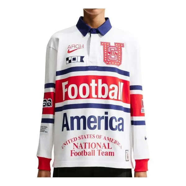 Nike X Usa X V.a.a. Cryoshot Long-sleeve Rugby Top - White