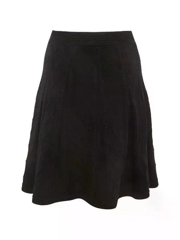 Sandro Ribbed Flared Midi Skirt