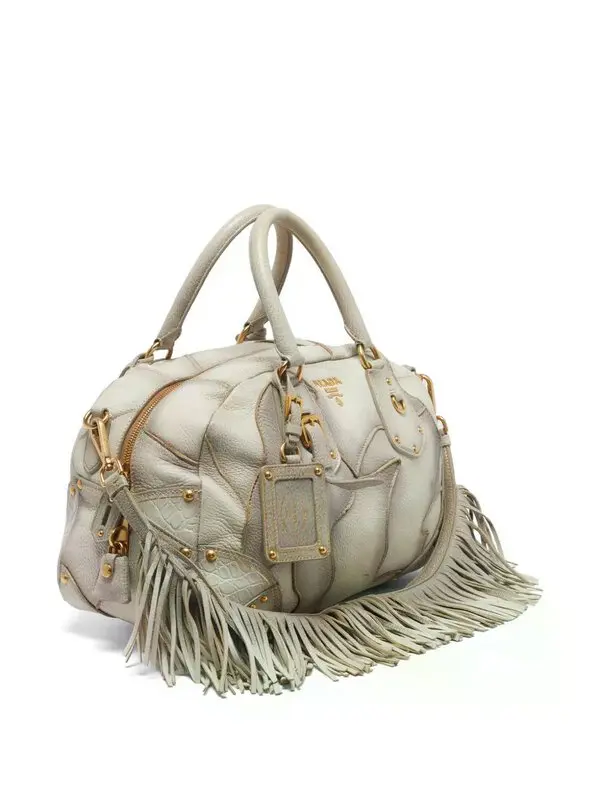 Prada Patchwork Fringe-trimmed Bowler Bag