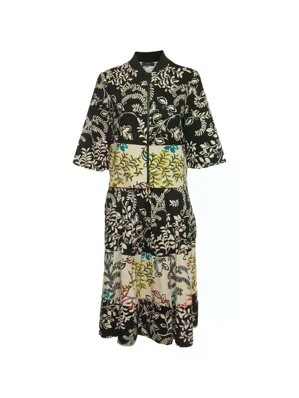 424 Leaf-print Bomber Jacket And Pleated Skirt Set