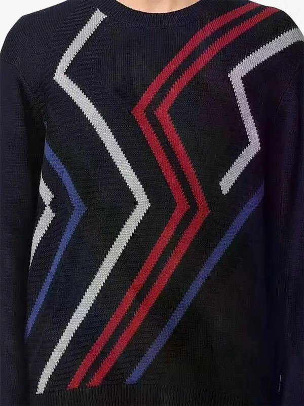 Emporio Armani Geometric Pattern Crew Neck Sweater