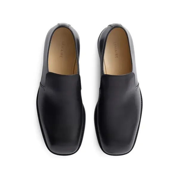 LEMAIRE Leather Slip-on Loafers - Black
