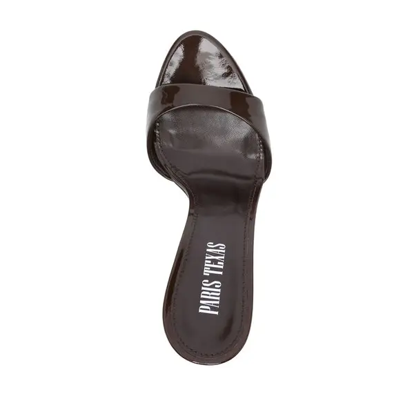 Paris Texas Single Toe Strap High Stiletto Heel Sandals - Brown