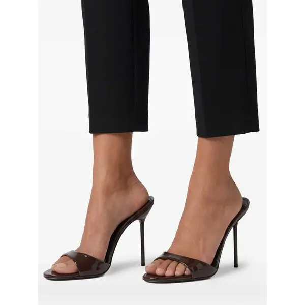 Paris Texas Single Toe Strap High Stiletto Heel Sandals - Brown