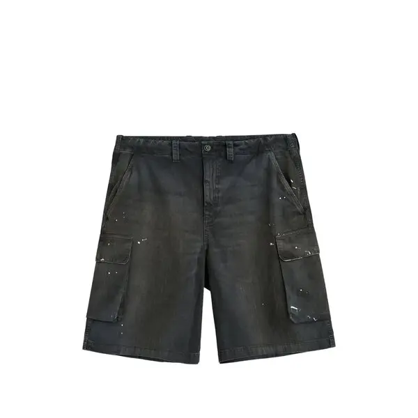 Our Legacy Cargo Shorts With Paint Splatter Detail