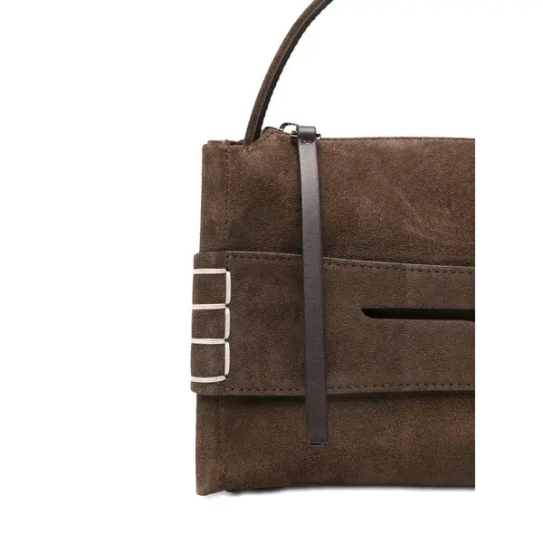 JW Anderson Suede Shoulder Bag With Silver-tone Hardware - Brown