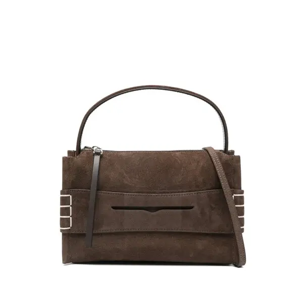 JW Anderson Suede Shoulder Bag With Silver-tone Hardware - Brown
