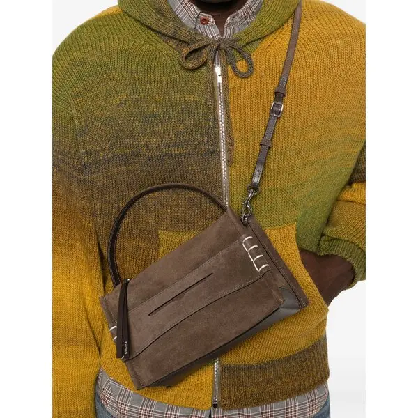 JW Anderson Suede Shoulder Bag With Silver-tone Hardware - Brown