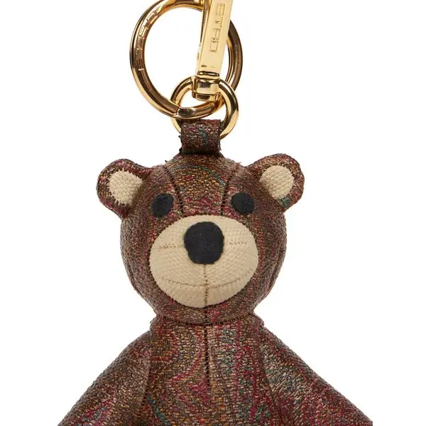 Etro Teddy Bear Charm In Paisley Jacquard
