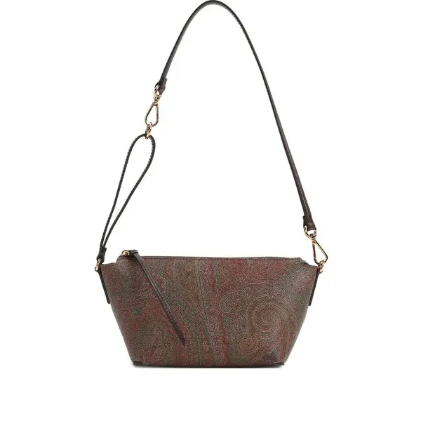 Etro Paisley Print Shoulder Bag With Wristlet - Brown
