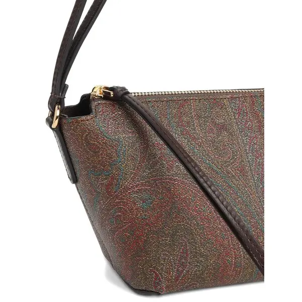 Etro Paisley Print Shoulder Bag With Wristlet - Brown