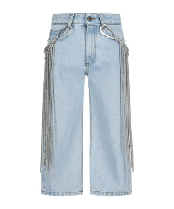 Giuseppe Di Morabito Detachable Belt Cropped Jeans - Blue