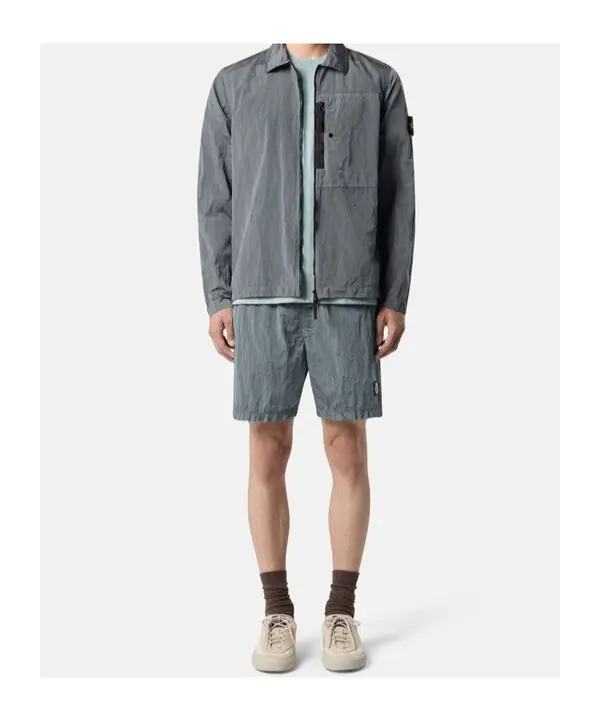 Stone Island Regular-fit Zip-up Overshirt With Chest Pocket