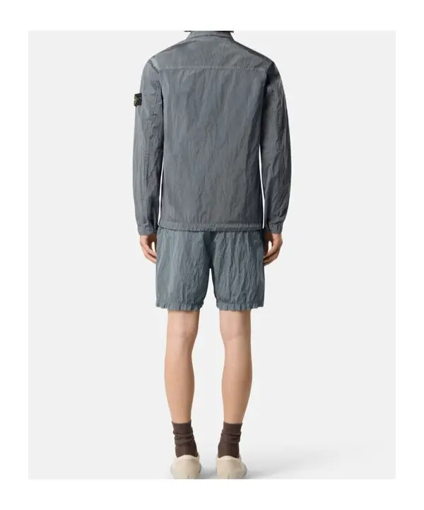 Stone Island Regular-fit Zip-up Overshirt With Chest Pocket