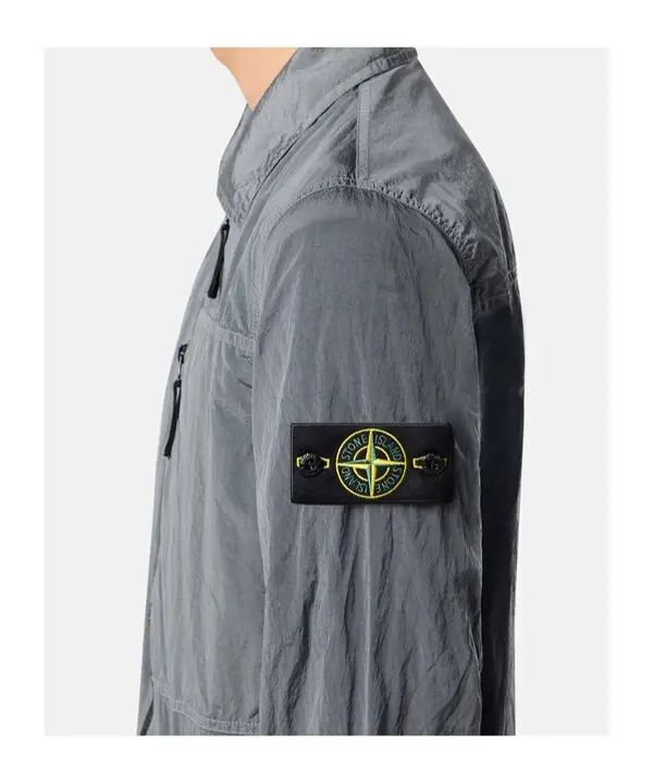 Stone Island Regular-fit Zip-up Overshirt With Chest Pocket