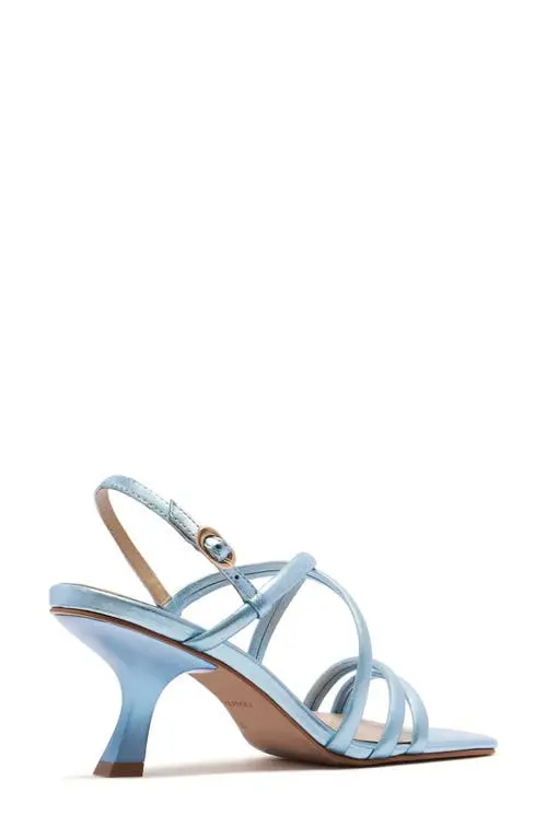 FRANKIE4 Giselle Ankle Strap Slide Sandal - Blue Metallic