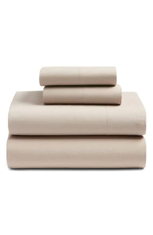 Nordstrom Organic Cotton Percale Sheet Set - Tan Thread