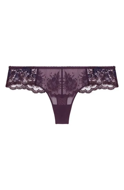 Simone Perele Intrigue Floral Embroidered Tanga - Fig