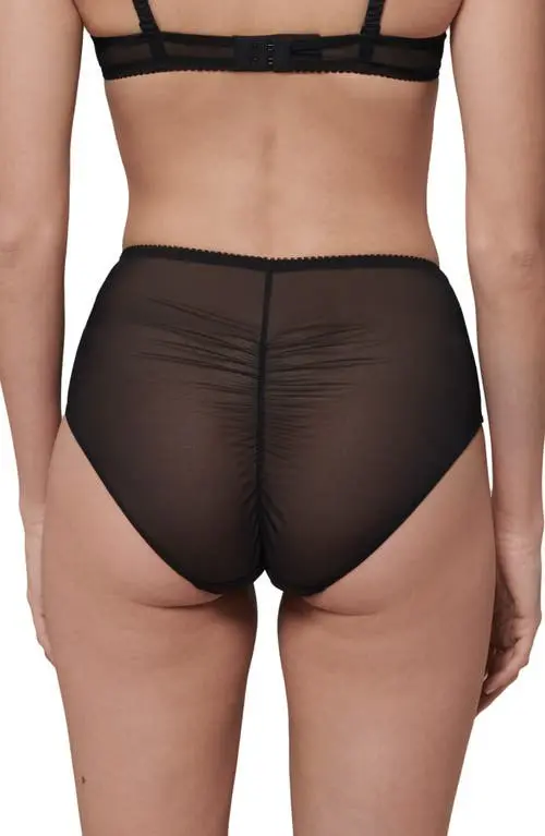 Simone Perele Intrigue Floral Embroidered Briefs - Black