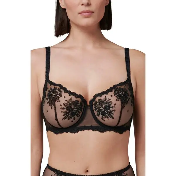 Simone Perele Intrigue Sheer Underwire Demi Bra - Black