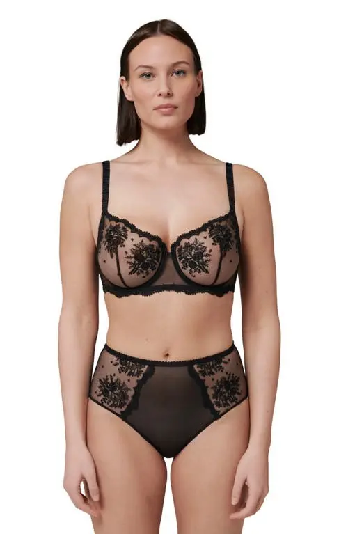 Simone Perele Intrigue Sheer Underwire Demi Bra - Black