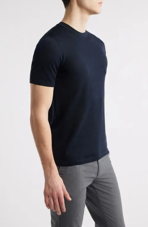 JACK VICTOR Wellington Cotton & Silk Crewneck T-shirt - Midnight