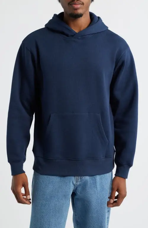 Bp. Fleece Hoodie With Drop Shoulder - Navy Iris